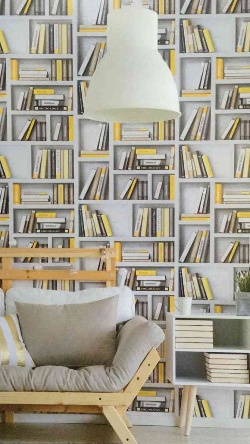 Jual Wallpaper Dinding Motif Rak Buku Susun Natural 3d Sf Di Seller ...