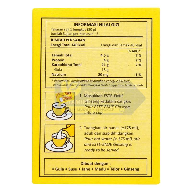 Promo Sidomuncul Este-emje Plus Gingseng 1 Box | Minuman Herbal Menjaga ...