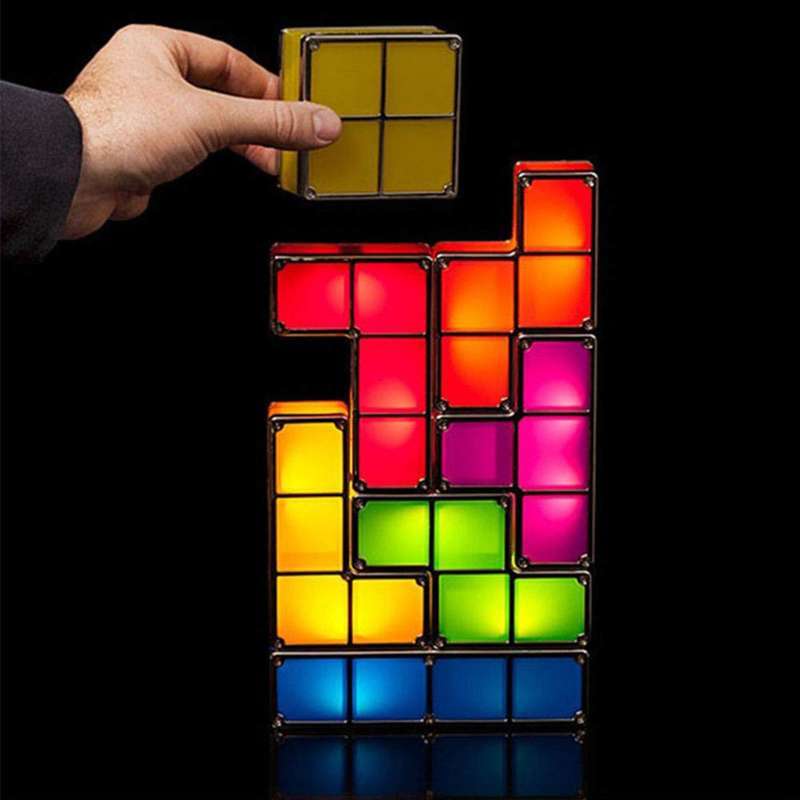 Jual Tetris Block Night Light Stackable Puzzles Lamp LED Induction ...