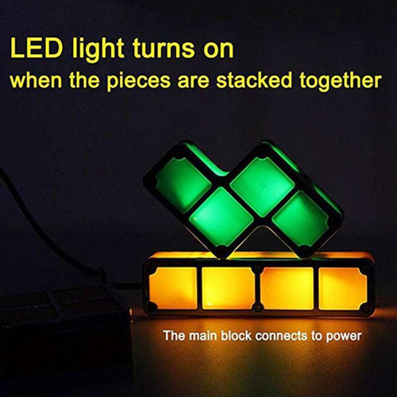 Jual Tetris Block Night Light Stackable Puzzles Lamp LED Induction ...