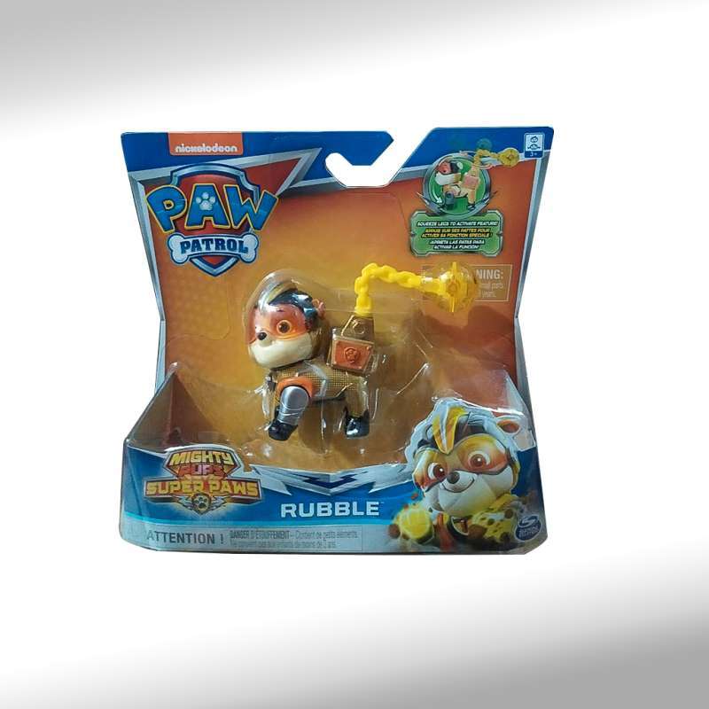 Jual Paw Patrol Mighty Pups Super Paws Rubble Figure with Backpack di ...