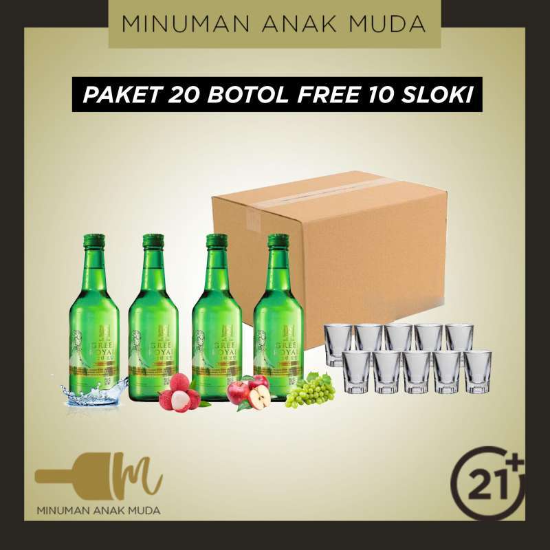 Jual Soju Green Royale 350ml (Paket 20 Botol Gratis 10 Sloki) di Seller ...