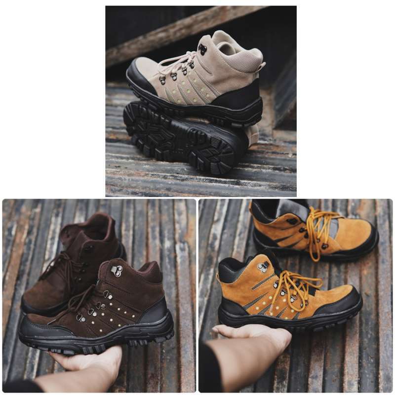 Jual Sepatu Boots Pria Crocodile Macan Outdoor Safety Boots Ujung Besi ...