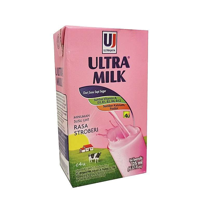 Jual Ultra Jaya - Ultra UHT RTD Rasa STRAWBERRY - Tetra Pack [125 ml ...