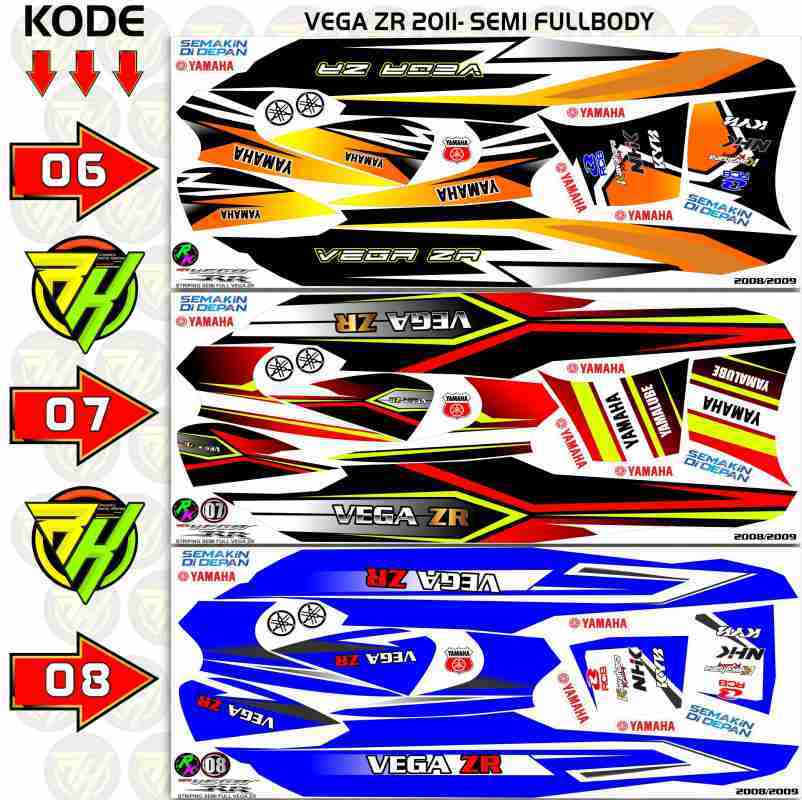 Jual YAMAHA VEGA ZR 2011- Semi Fullbody Series striping stiker decal ...