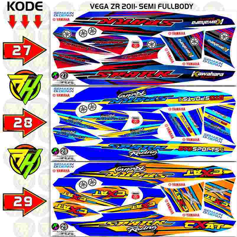 Jual Yamaha Vega Zr 2011- Semi Fullbody Series Striping Stiker Decal ...