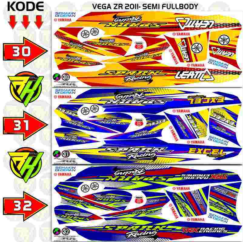 Jual Yamaha Vega Zr 2011- Semi Fullbody Series Striping Stiker Decal ...