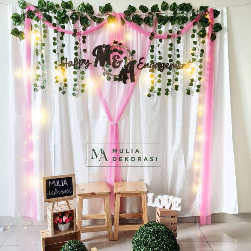 Jual Dekorasi Lamaran Tunangan Backdrop Nikahan PhotoBooth DIY Akad ...