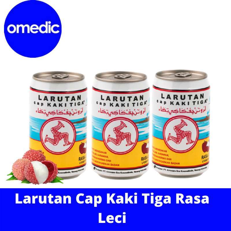 Promo Larutan penyegar Cap kaki Tiga Rasa Leci 320 ML Isi 3 Diskon 22% di Seller Omedic - Kota ...