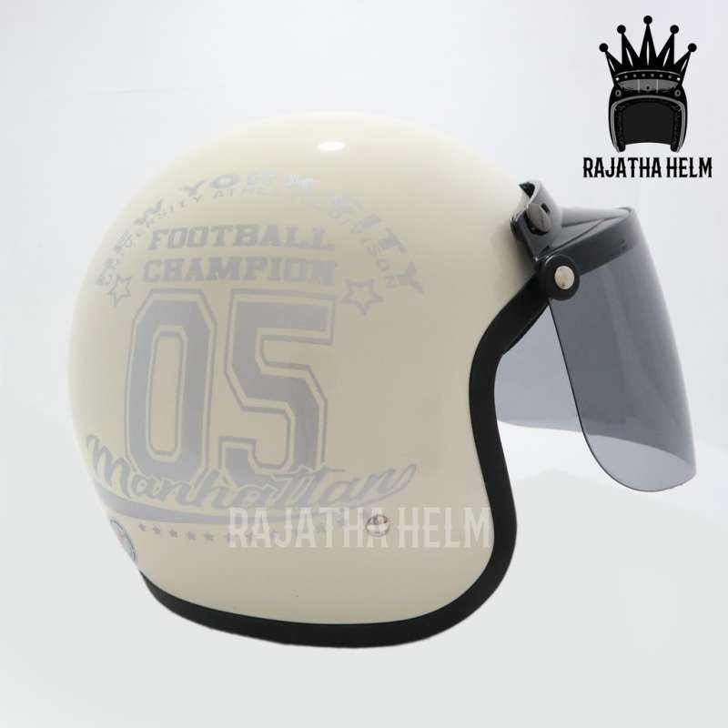 Jual Helm Classic Retro Abs Motif Champion - Helm Terjangkau - Helm ...