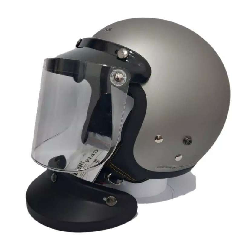 Jual Helm Cargloss Silver Dof Helm Bogo Retro Silver Doff - Kaca Flat ...
