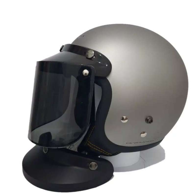 Jual Helm Cargloss Silver Dof Helm Bogo Retro Silver Doff - Kaca Flat ...