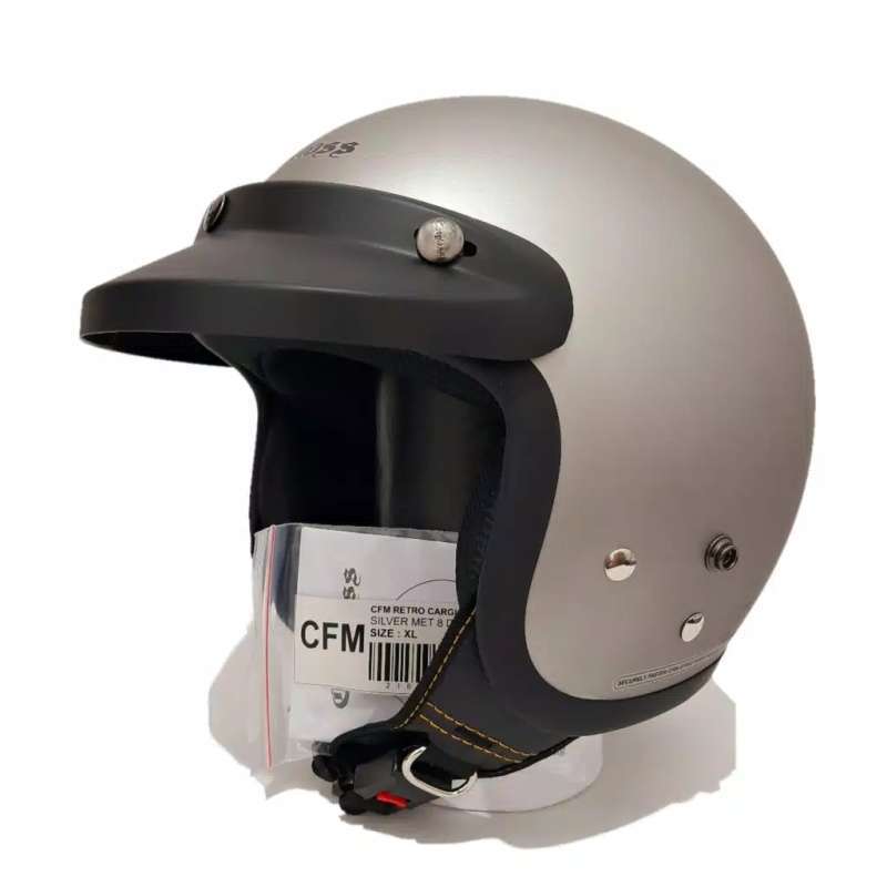 Jual Helm Cargloss Silver Dof Helm Bogo Retro Silver Doff - Kaca Flat ...