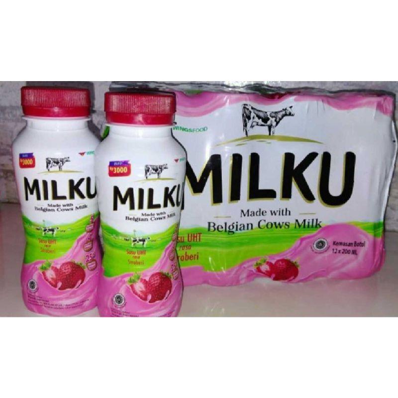 Promo Milku Susu Uht Stoberi Premium 200 Ml (1 Pack = 12 Botol) Diskon ...
