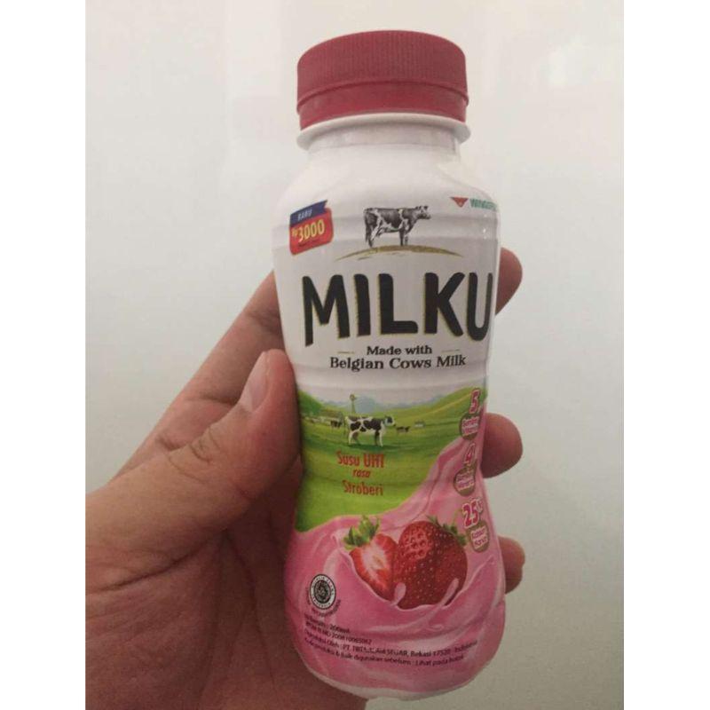 Promo Milku Susu Uht Stoberi Premium 200 Ml 1 Pack 12 Botol Diskon