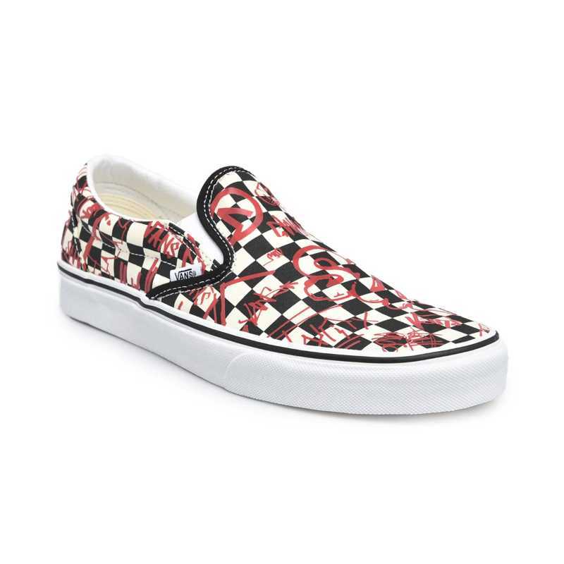 Jual Vans UA Classic Slip-On Sepatu Pria - (Vans Crew) Checkerboard/Red ...