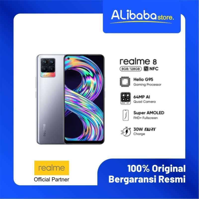 Jual realme 8 8-128GB [Super AMOLED, 64MP AI Quad Camera, Helio G95 ...