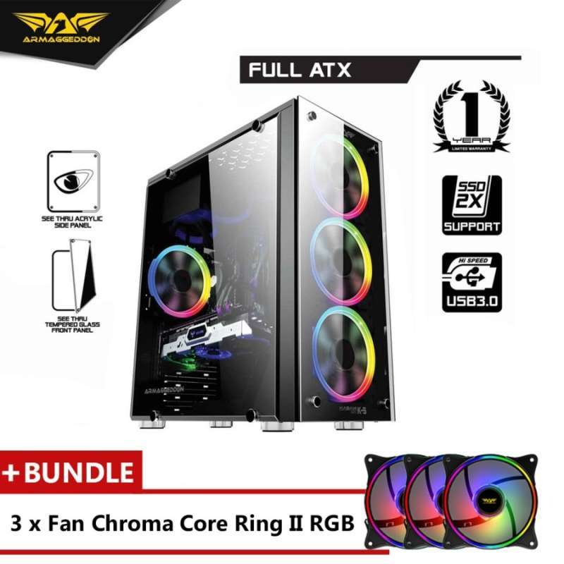 Jual Armaggeddon Kagami K5 Full ATX Gaming PC Case Free Cooling Fan ...
