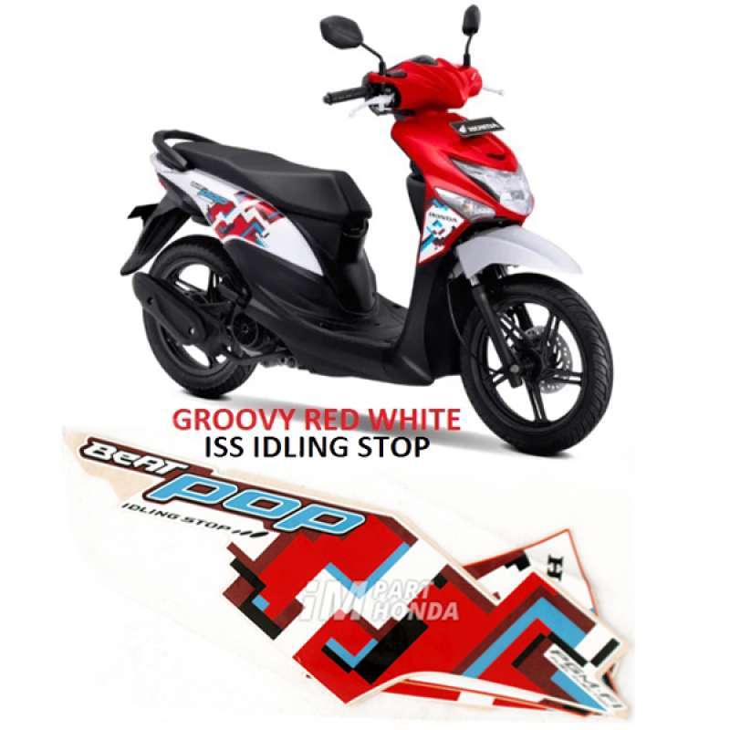 Jual Oem Stiker Beat Pop 2018 Merah Putih Groovy Red White Iss Idling ...
