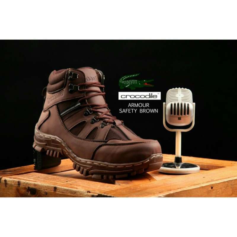 Jual Sepatu Pria Crocodile Armor Boots Safety Ujung Besi Hunting Biker ...