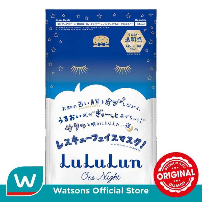 Promo LULULUN One Night Rescue - Exfoliator Mask 1-Sheet Diskon 50% di Seller WATSONS Official ...