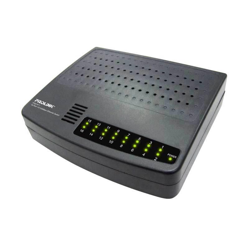 Jual Prolink PSE1611 16-Port Ethernet Switch 10/100Mbps - Hitam - Black ...