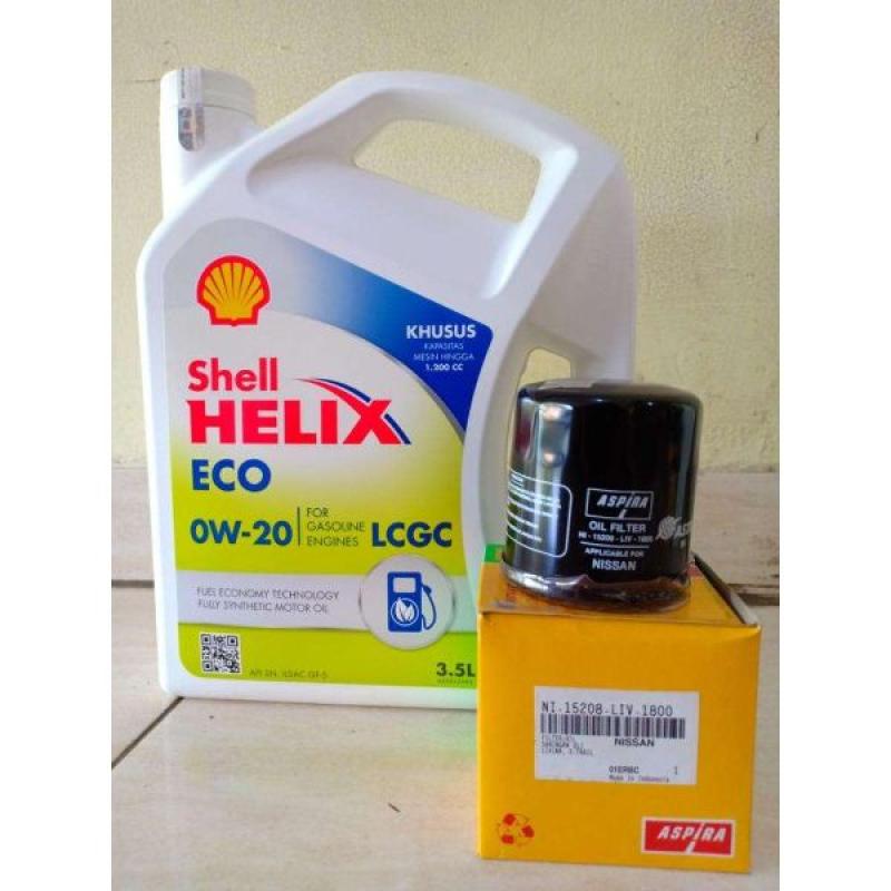 Jual Paket Oli Shell Helix Eco 0W-20 + Filter Oli Datsun Go- Go+ Panca ...