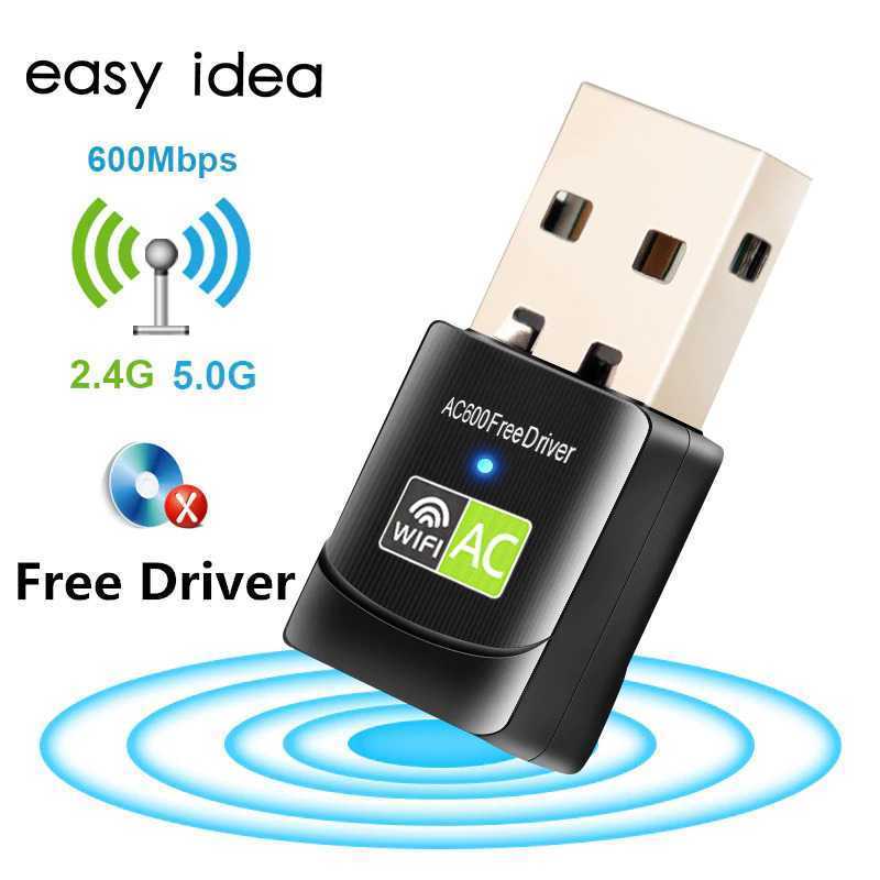 Promo USB WiFi Transmitter Receiver Dongle 600Mbps Dual Band 2.4.GHz ...