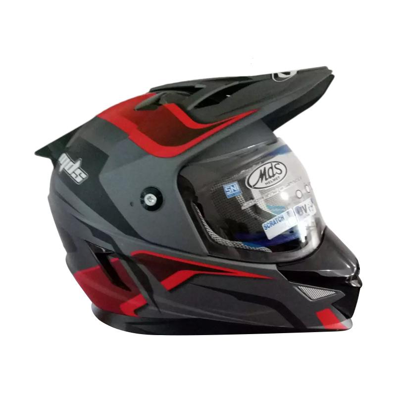 Promo Mds Super Pro Motif-2 Helm Full Face - Gunmetal Doff Red - M ...