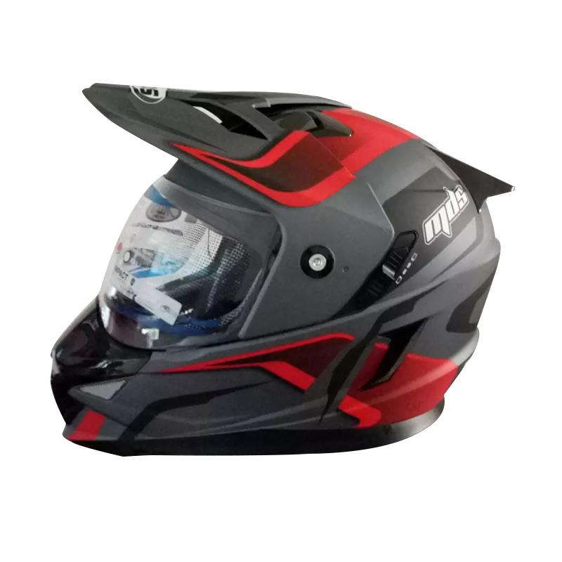 Promo Mds Super Pro Motif-2 Helm Full Face - Gunmetal Doff Red - M ...