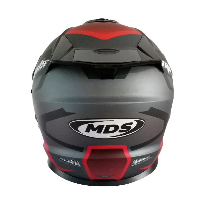 Promo Mds Super Pro Motif-2 Helm Full Face - Gunmetal Doff Red - M ...