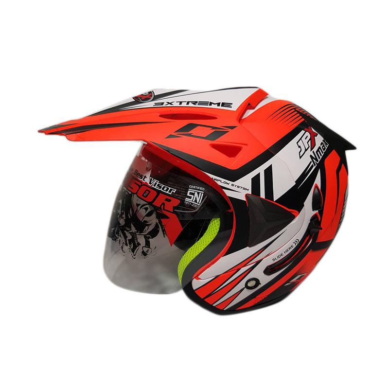 Jual JPX Nmax Supermoto Helm Half Face - Fluo Red Doff di Seller ...
