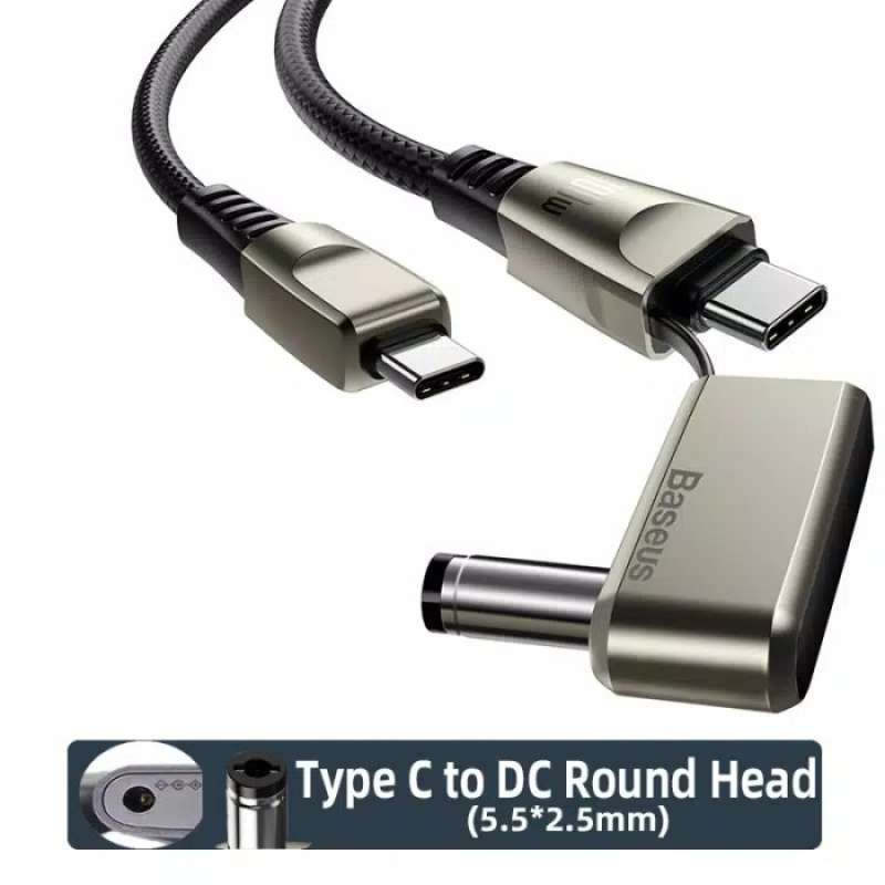 Promo BASEUS USB C TO DC ROUND POWER DELIVERY CABLE CHARGER LAPTOP 100W ...