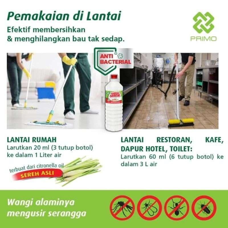Jual Primo Karbol Sereh 700 Ml Konsentrat Citronella Asli Pouch - - Di ...