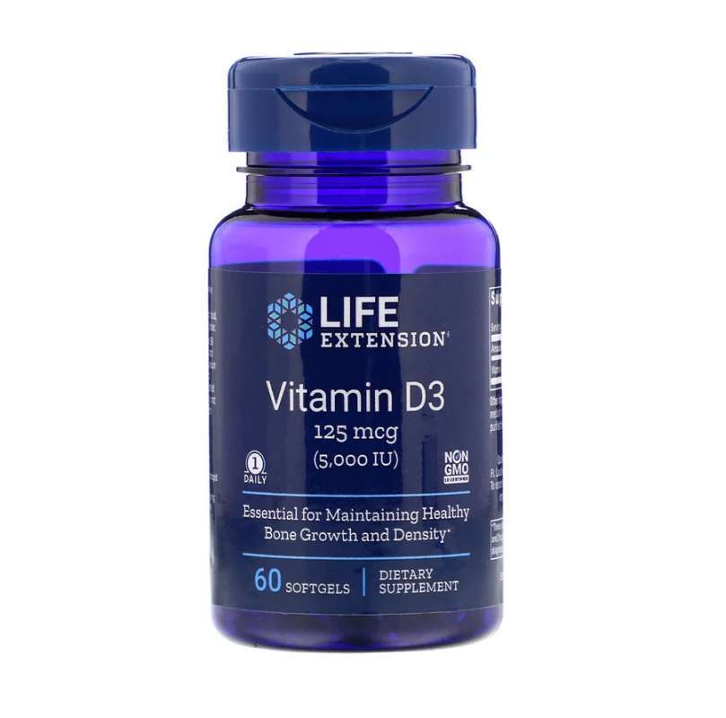 Promo Life Extension Vitamin D3 Asli 125 Mcg 5000 IU 60 Softgels life ...