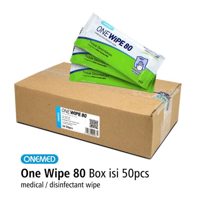 Promo One Wipe 80 Box Isi 50 Pcs Tissue Desinfektan Onemed Diskon 5% Di ...