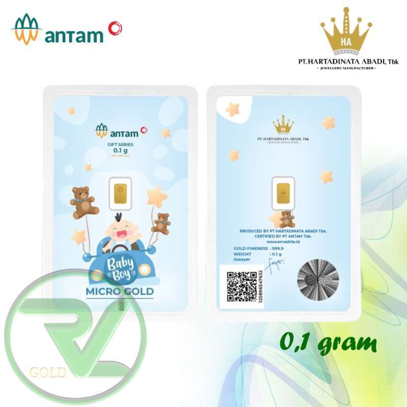 Promo MICRO GOLD ANTAM HARTADINATA ABADI BABY BOY 3 LOGAM MULIA [0,1 G ...