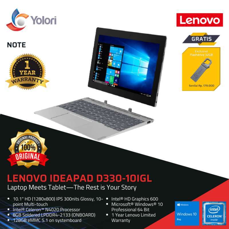 Jual Lenovo Ideapad D330 Intel Celeron N4020 Original Murah - Harga ...