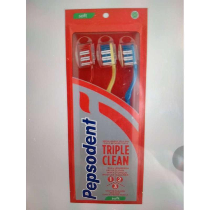 Jual Pepsodent Triple Clean Sikat Gigi Soft Multipack [isi 3] Di Seller ...