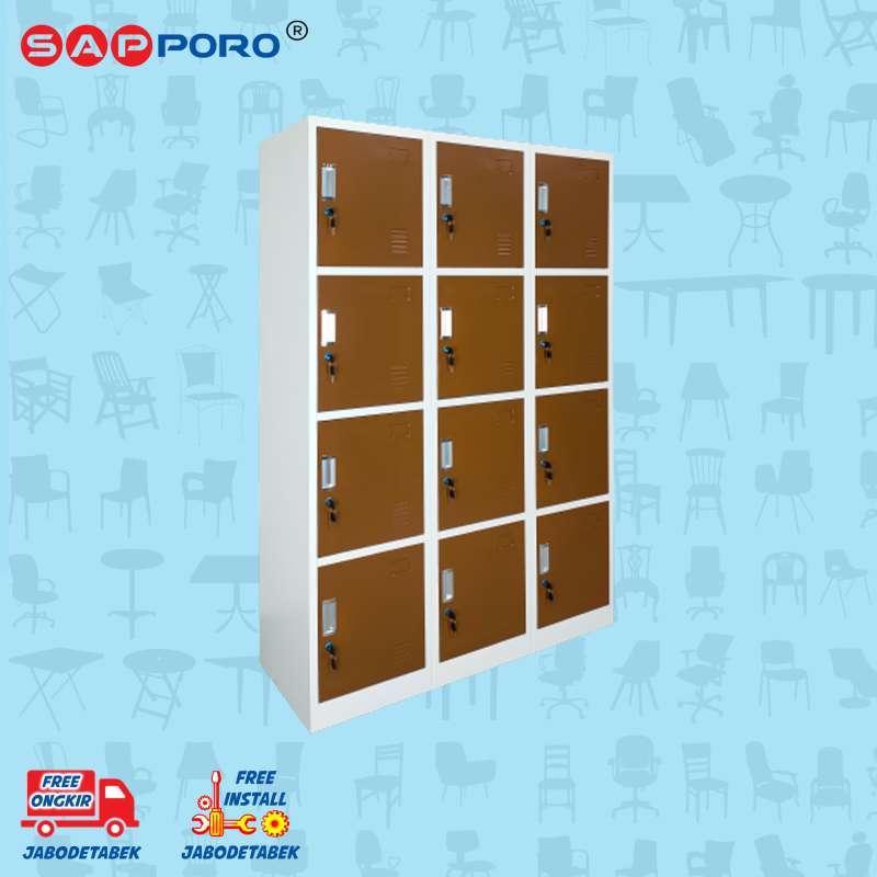 Jual Locker Besi / Loker Helm 12 Pintu SAPPORO HELMET 12 - Traffic Fawn ...