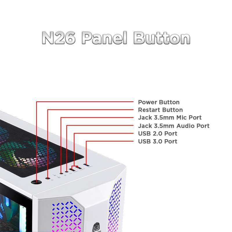 Jual Casing PC Digital Alliance N26 ATX Black Case Komputer Gaming Kaca ...