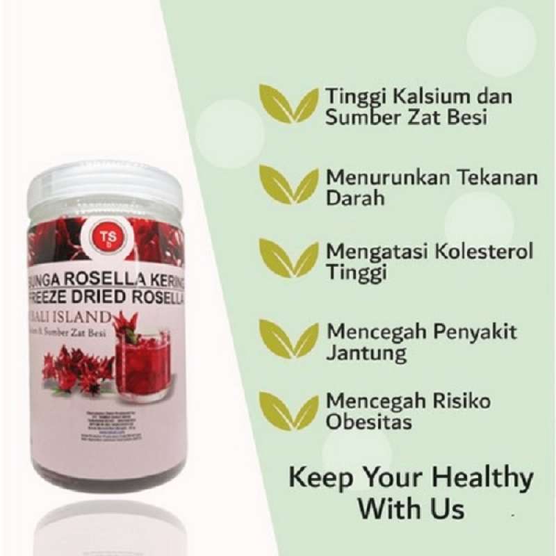 Jual Bunga Rosella Kering Dengan Proses Freeze Dried - Tinggi Kalsium ...