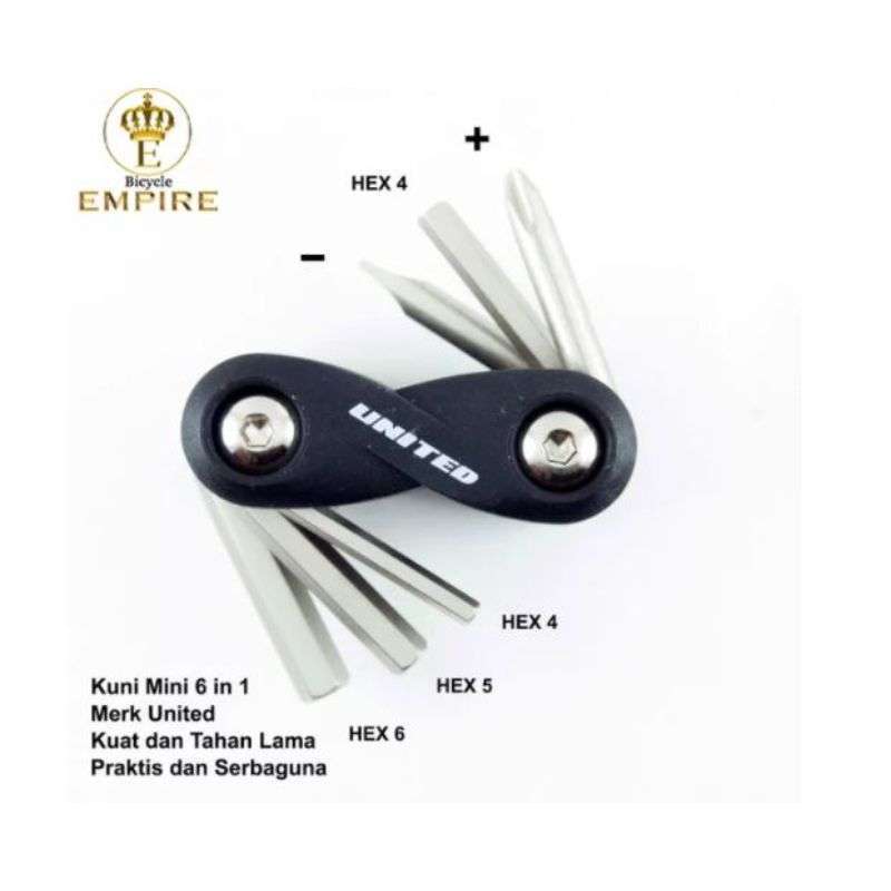 Jual Tool Kit Toolkit Kunci United 6 In 1 L Lipat Mini Bicycle Empire ...