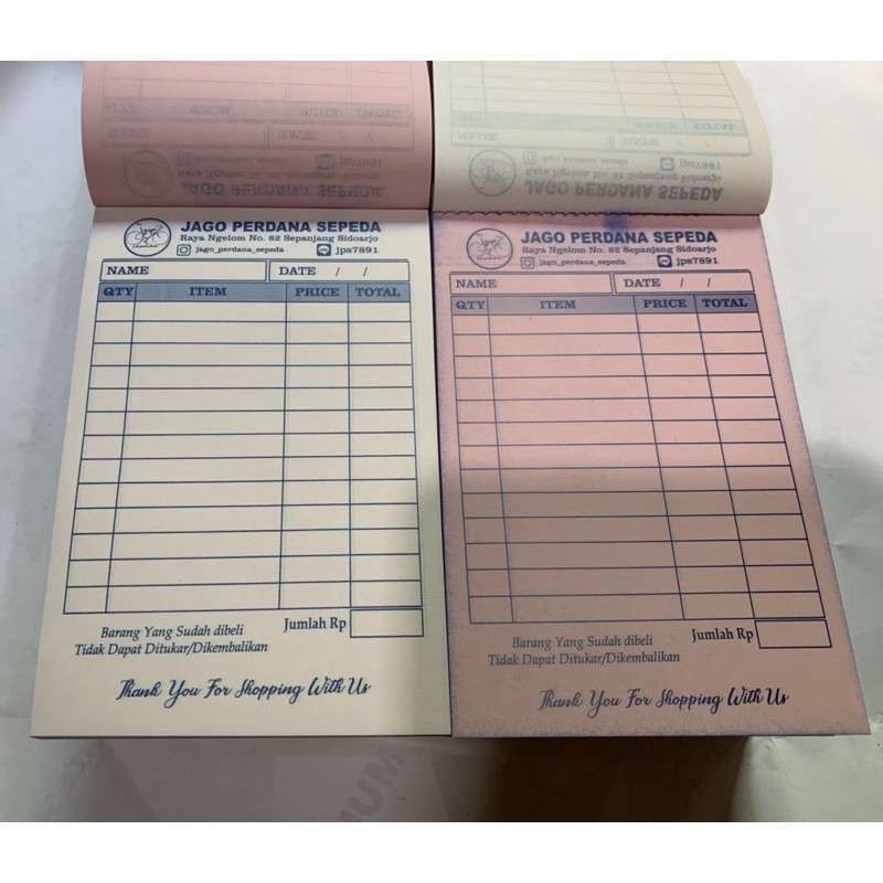 Jual Cetak Nota Custom Ncr Rangkap 2 Langsung Tembus Di Seller Mahkota ...