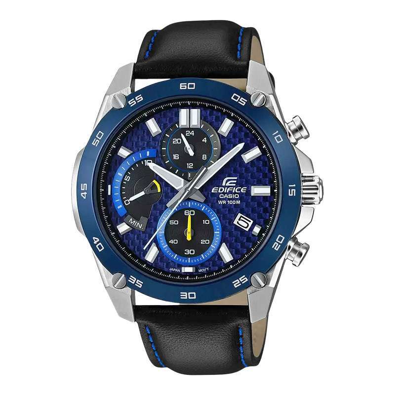 Jual Casio Edifice EFR-557BL-2AVUDF Chronograph Men Blue Dial Black ...