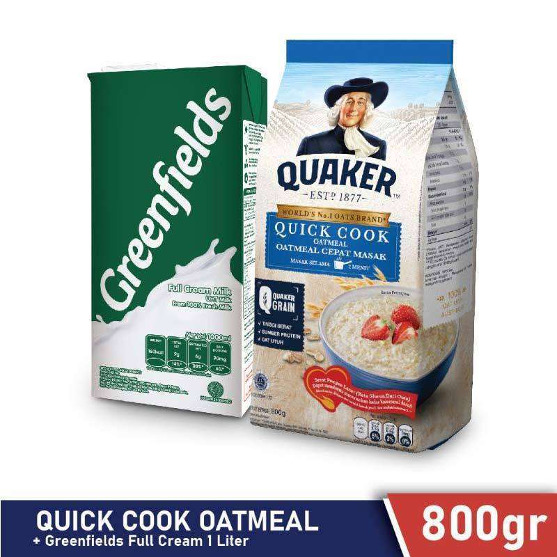 Jual Whs - Quaker Quick Cooking Oatmeal [800 G] + Greenfields Full ...