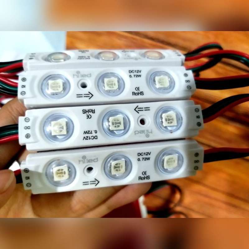 Jual Lampu Led Modul Lens 1 3 Watt 3 Mata 12 Volt Hiled Red 100pcs Di