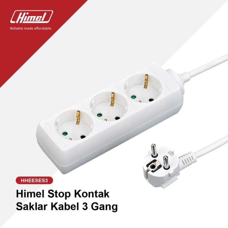 Promo Himel Stop Kontak Colokan Listrik 3 Lubang Kabel Extension Diskon ...