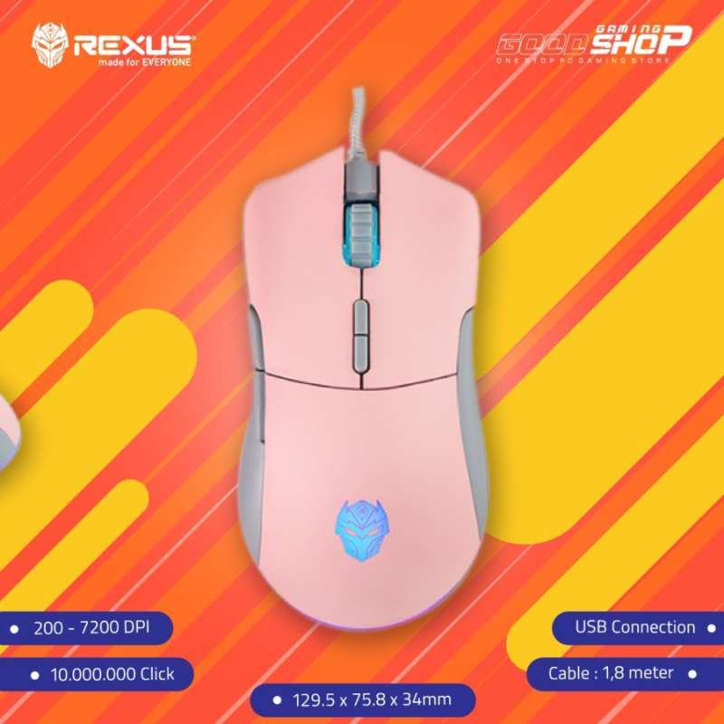 Jual Rexus Mouse Gaming Xierra X15 - Gaming Mouse Pink Di Seller Good ...
