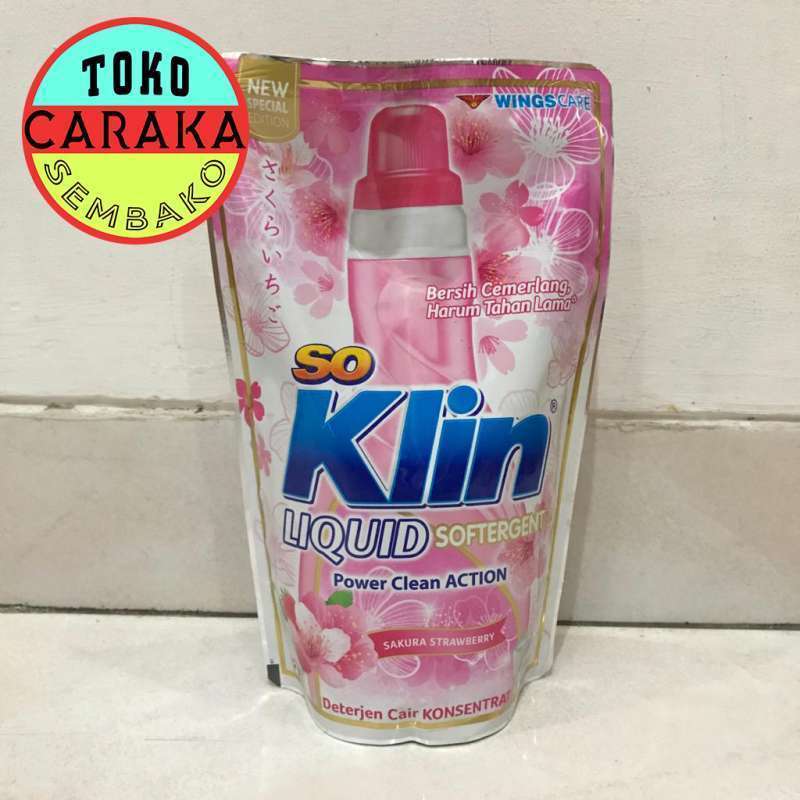Jual So Klin Liquid Softergent 750ml - Power Clean Action (Sakura Strawberry) - Soklin Deterjen ...